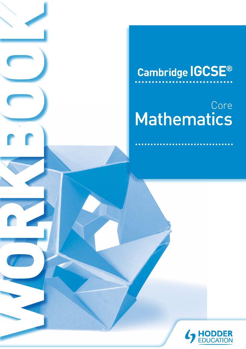 Download PDF ePub Hodder Cambridge IGCSE Core Mathematics Workbook Ebook
